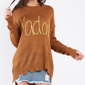 Gilli | Sweaters | Camel Jadore Logo Embroidered Long Tunic Sweater ...